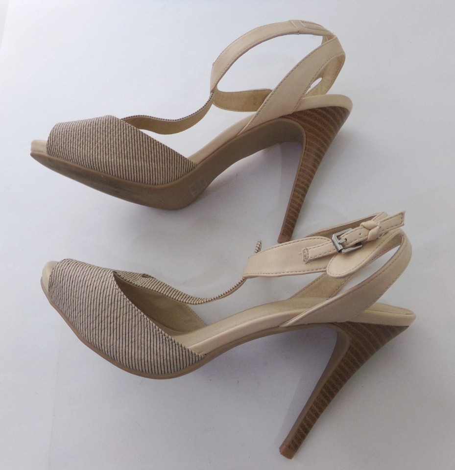 CATO Womens Brown Beige Tan Open Toe Heels SIZE 10M Sexy Cute Shoes | eBay
