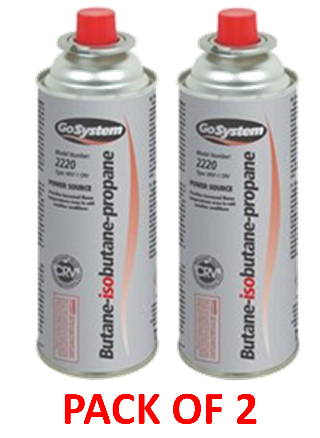 Gosystem Pack of 2 uno type butane/PROPANE Disposable gas cartridges ...