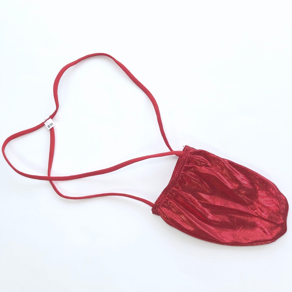 K1426 K142 Mens String Posing Pouch Thong Big pouch Foiled Metallic ...