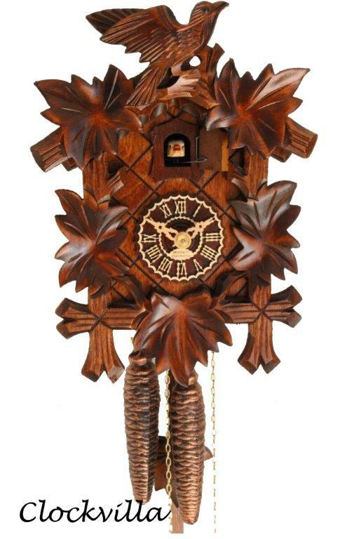 cuckoo clock black forest 1 day original german wood carving mechanical ...