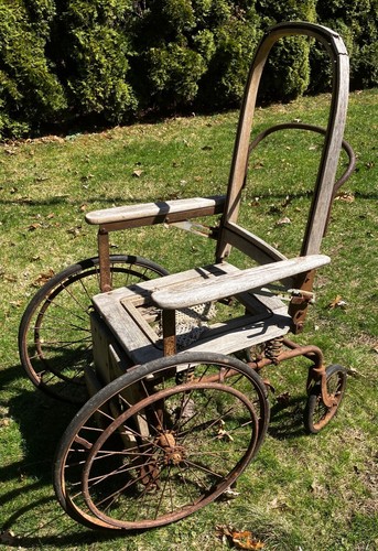 VINTAGE ANTIQUE OAK WOODEN WHEEL CHAIR CANE SEAT WHEELCHAIR | eBay