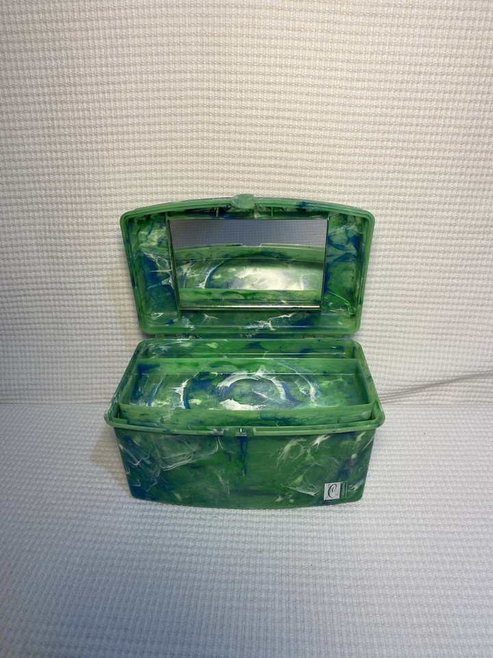 Vintage Green Marble Pattern Caboodles Makeup Case Mirror and Tray | eBay