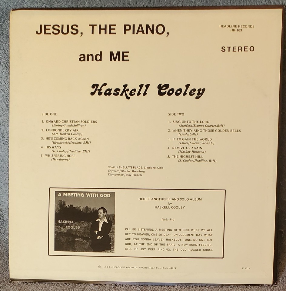 HASKELL COOLEY Jesus, The Piano And Me LP Gospel HEADLINE Records #HR ...