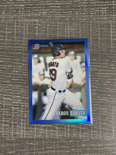 Aaron Sabato 2021 Bowman Heritage Chrome BLUE REFRACTOR SP /99 #123 ...