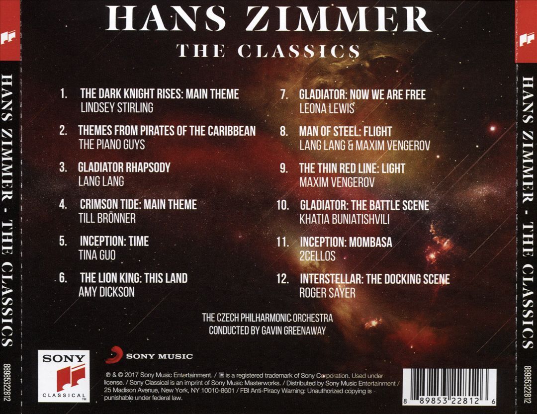 HANS ZIMMER (COMPOSER) - HANS ZIMMER: THE CLASSICS NEW CD 889853228126 ...