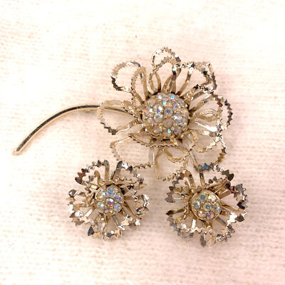 Sarah Coventry Allusions Brooch & Earrings Demi AB Rhinestone Designer ...