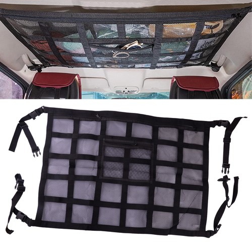 Car Roof Ceiling Net Mesh Storage Bag Pouch Ceiling Pockets For SUV Van ...