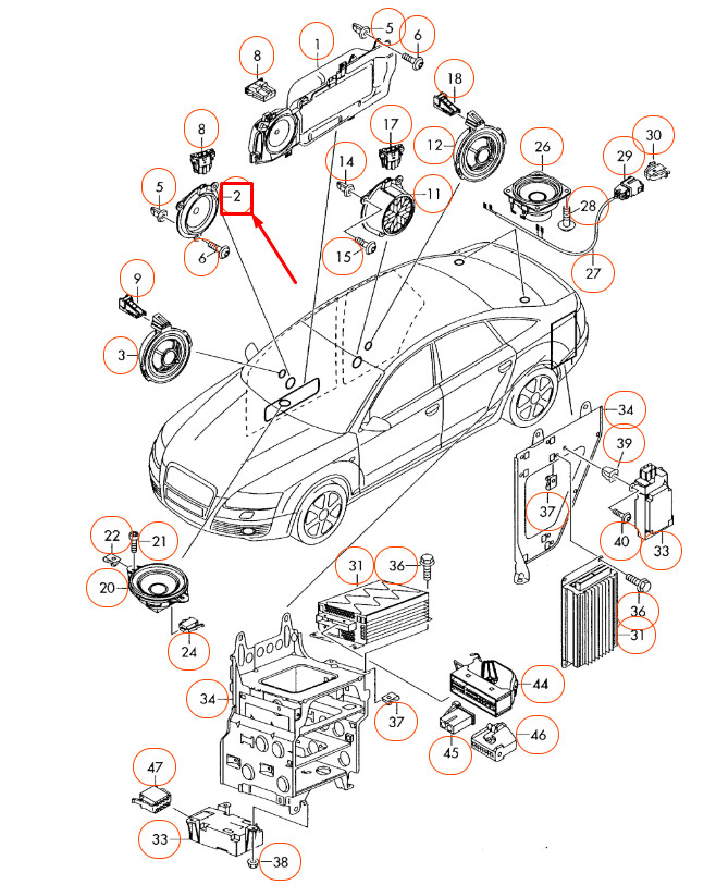 NEW AUDI A6 C6 FRONT DOOR MID TONE SPEAKER 4F0035411 | eBay