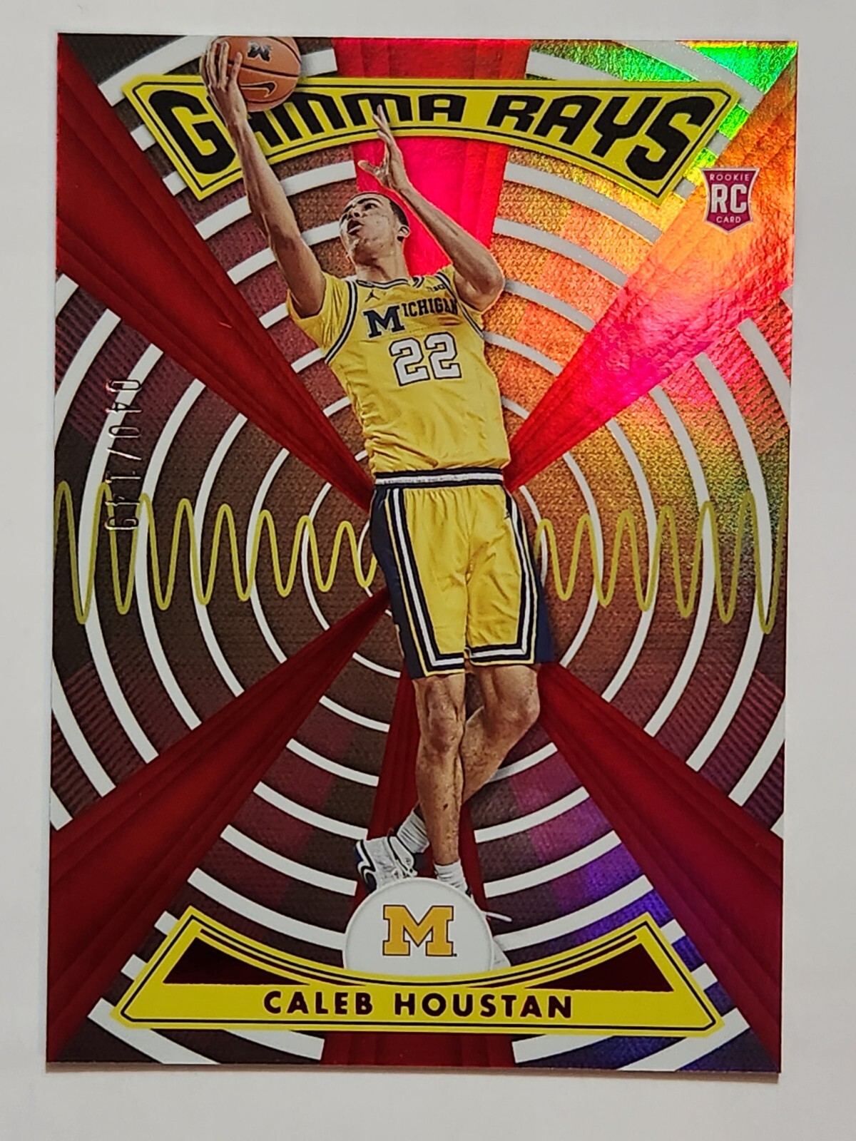 2022-23 Chronicles Draft Gamma Rays #ZG-CHO Caleb Houstan RC Rookie Red ...