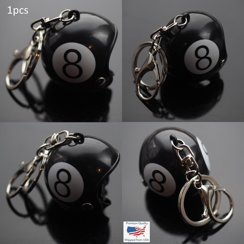 Black 8 Ball Helmet Eight Motorcycle Bike Racing Keychain Keyring ...