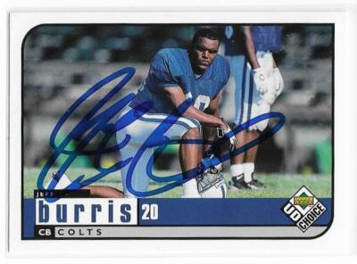 JEFF BURRIS Autographed Signed 1998 UD Choice Football card ...