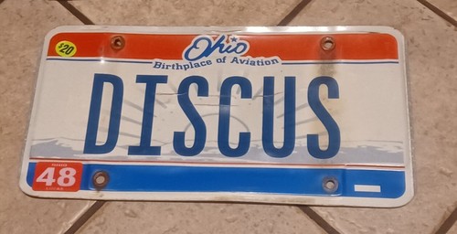 DISCUS OHIO vanity 2014 license plate Track & Field USATF/FISH/DISC ...