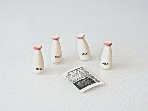 FAIRY / HOBBIT MILK BOTTLE SET & NEWSPAPER USE BY ANY OF OUR FAIRY ...