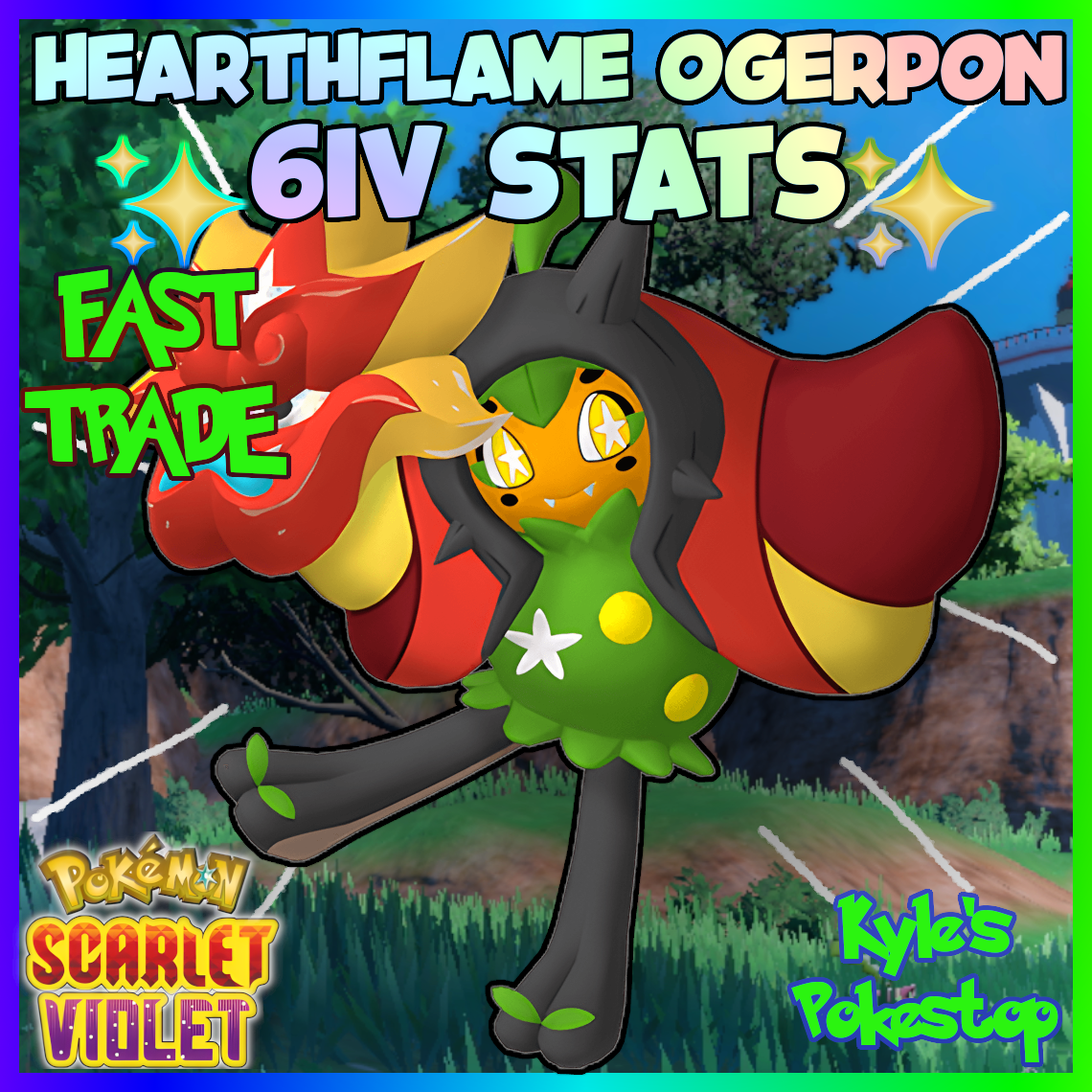 6IV ALL 4 OGERPON POKEMON SCARLET & VIOLET EV BATTLE READY 🚀SENTFAST 4 ...