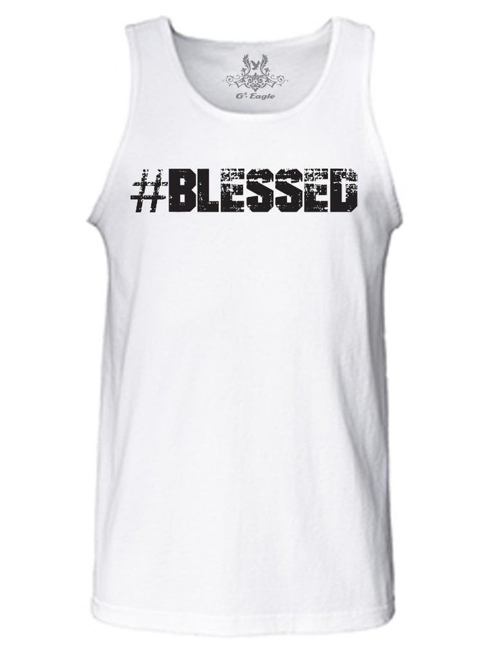 NW MEN'S PRINTED #BLESSED CHRISTIAN GOD LOVE JESUS FUNNY HIPSTER GYM ...
