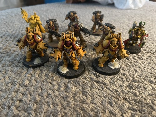 Warhammer 40k Painted Imperial Fists Lot Aggressor Squad, Lysander, And ...