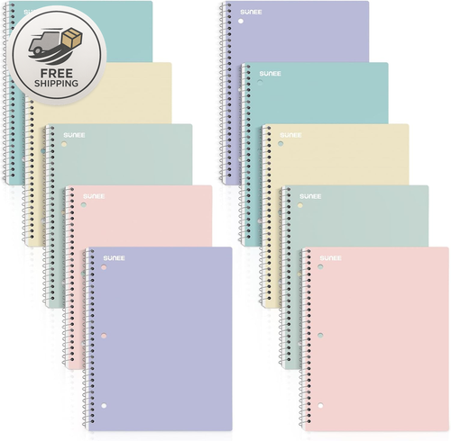 Spiral Notebooks, 1-Subject, 10 Pack, College Ruled Paper, 8" X 10-1/2 ...