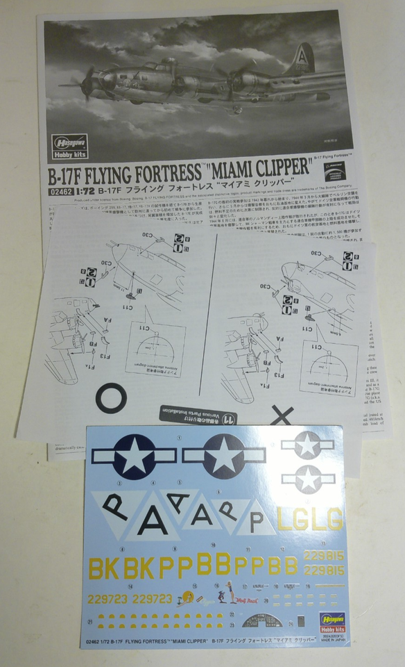 Hasegawa 02462 B-17F Flying Fortress 'Miami Clipper' MISSING PART TREE ...