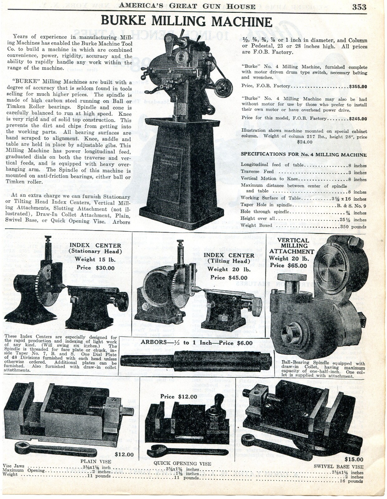 1941 Print Ad of Burke No 4 Milling Machine Conneaut OH | eBay