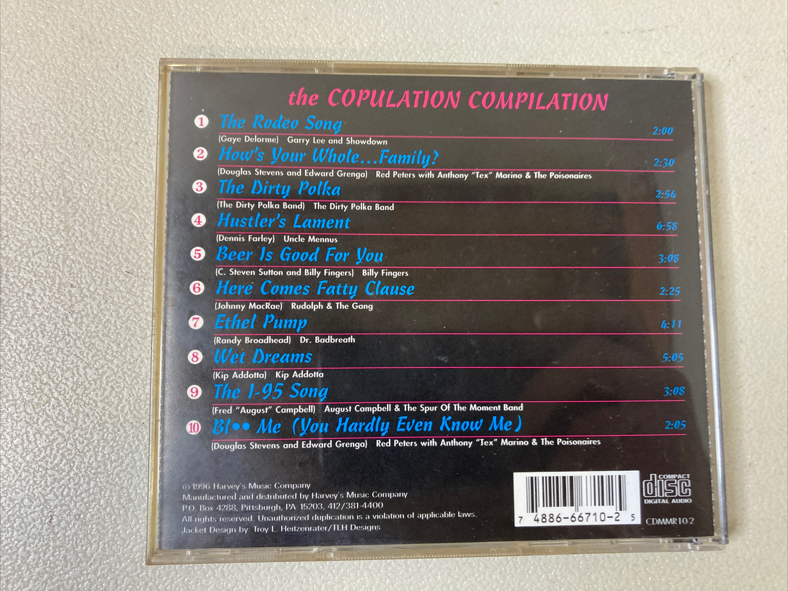 The Copulation Complilation (CD, 1996) Harvey’s Music Company CDMMR-10 ...