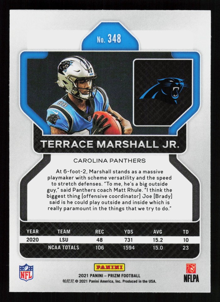 2021 Panini Prizm RC Terrace Marshall Jr. #348 Panthers RC | eBay