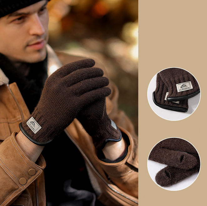 Adult Mens Winter Glove Thermal Warm Stretch Thick Knitted Ski Driving ...