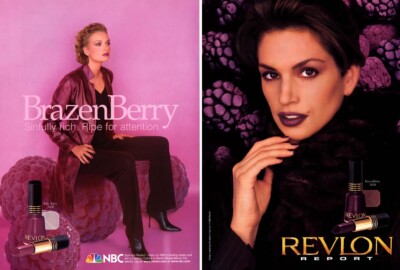 1998 Revlon Cindy Crawford Sarah O'Hare makeup Hot cocoa 2-page ...
