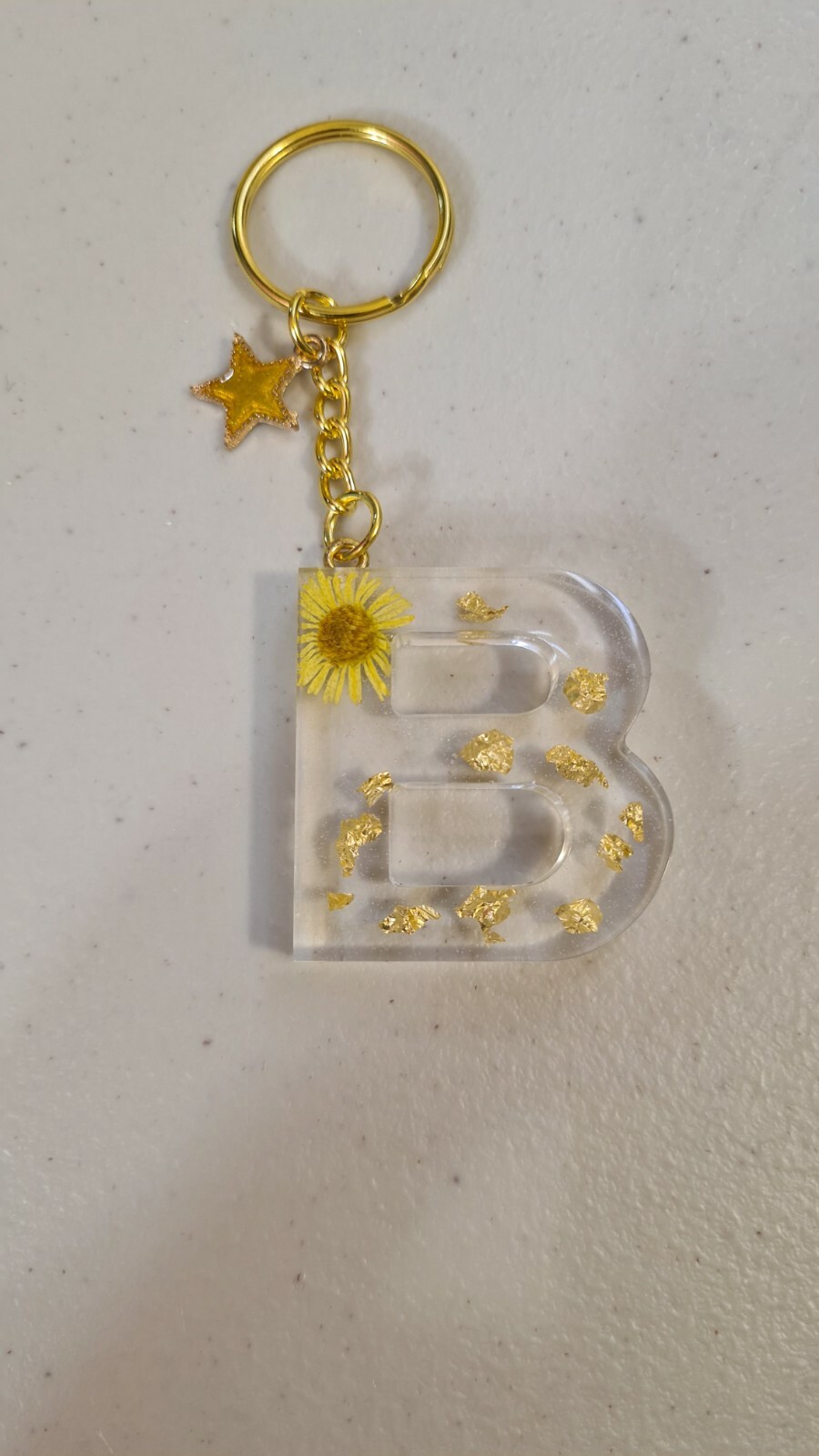 Handmade Resin Initial Letter B Keychain | eBay