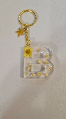 Handmade Resin Initial Letter B Keychain | eBay