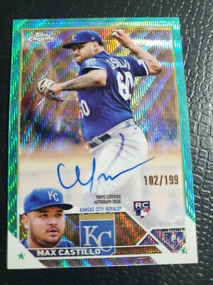2023 Topps Chrome Max Castillo Green Wave /199 Auto Royals | eBay