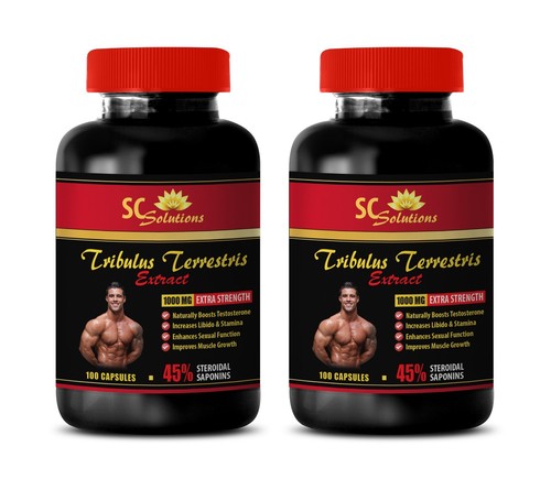 Muscle Mass. Strength - TRIBULUS TERRESTRIS 1000mg best 2 Bottles 200 ...