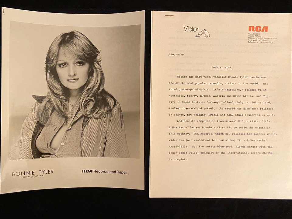BONNIE TYLER ALBUM PRESS KIT-TOTAL ECLIPSE-RCA RECORDS-Near Mint-Rare ...