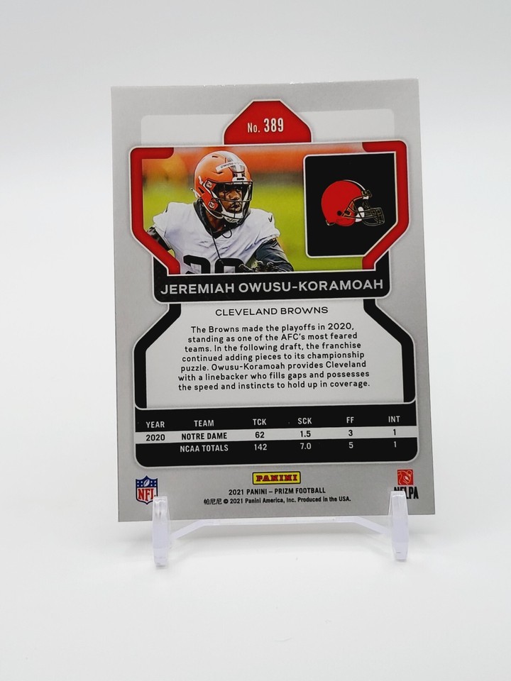 Jeremiah Owusu-Koramoah ROOKIE CARD 2021 Panini Prizm #389 Browns (RC ...