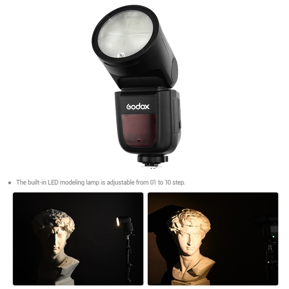 Godox V1-C Round Head Camera Flash TTL for Canon Flash Speedlite 76Ws ...