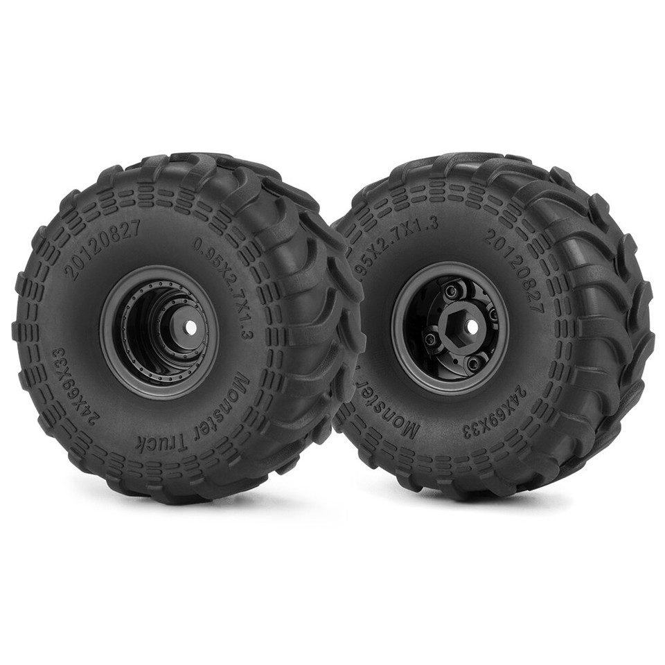 FLYXM Beadlock Wheel Huge Tire Monster Truck Tire for 1/18 TRX4MT FMS ...