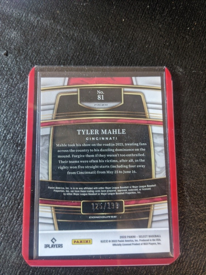 2022 Panini Select Concourse Red Prizm /199 Tyler Mahle #81 Color Match ...