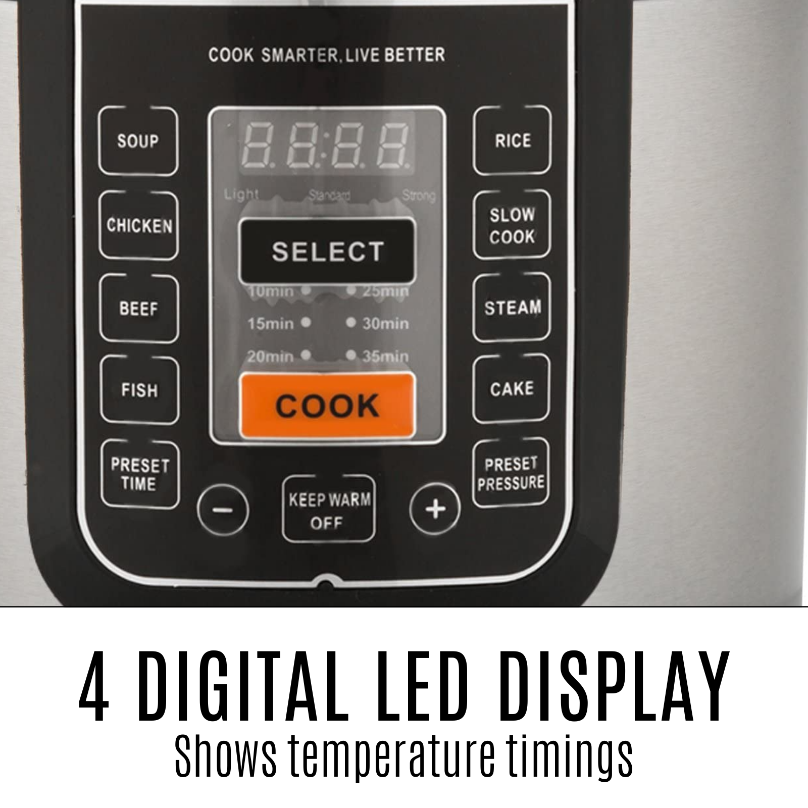 Healthy Choice 6L Electric Slow & Pressure Cooker Multi Cook Pot Silver ...