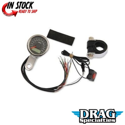 DRAG SPECIALTIES 2210-0416 Black Programmable Speedometer with ...