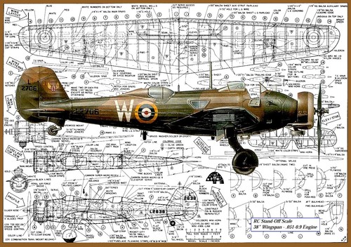 Model Airplane Plans (RC): Vickers Wellesley 38" Stand-off Scale ...