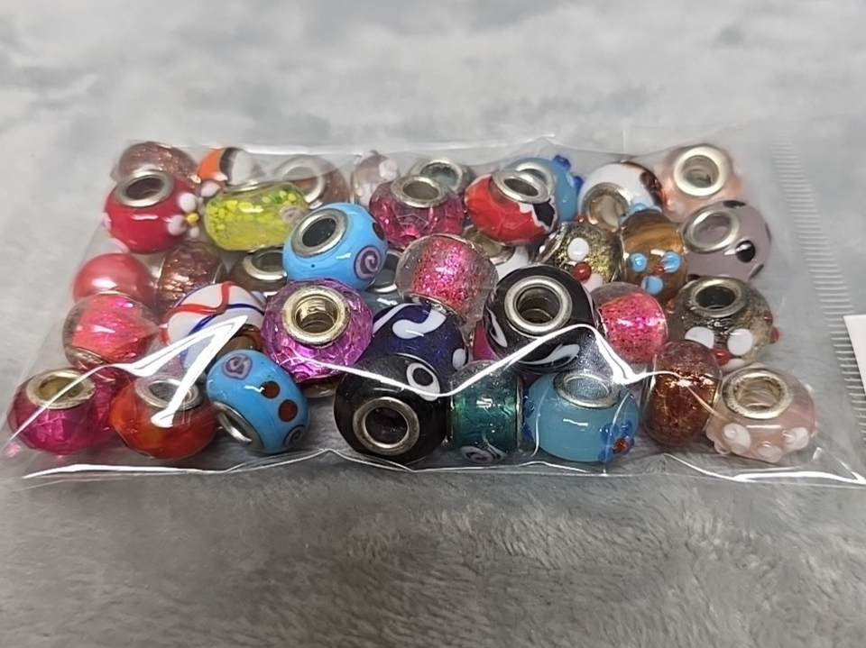 40 Large Hole Beads Bulk Multicolor Metal & Crystal And Dangles Boho Retro | eBay