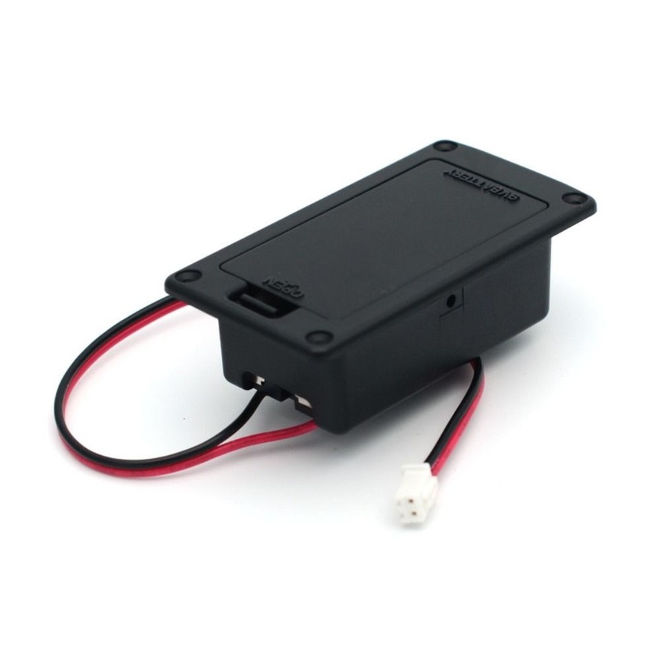 9V Battery Holder Storage Box Black Wired Battery Holder Case Box ...