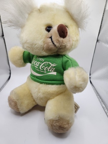 VTG Caltoy Coca Cola Whatabear Koala Bear 7-1/2" Yellow w/ Green Shirt ...