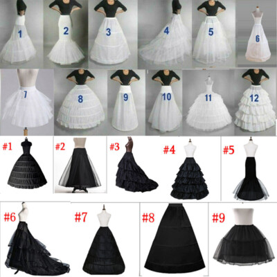 Bridal Petticoat Prom White Underskirt Fancy Slips Crinoline Hoop ...