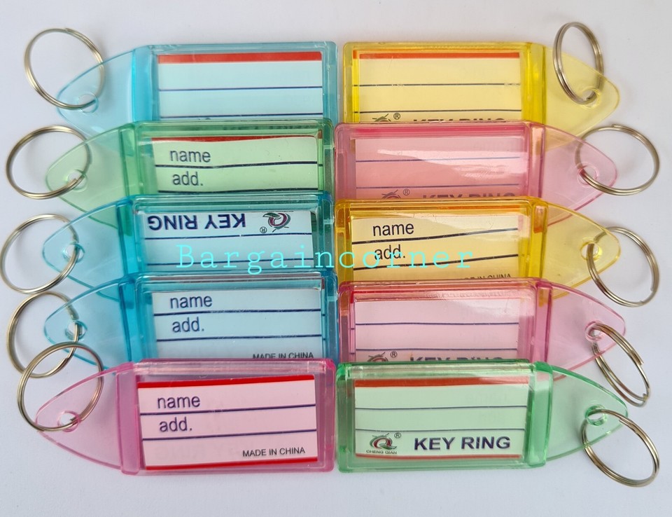 Key Tag Keyring Tough Hard Plastic Address Label Luggage Tag Pet Tag ...