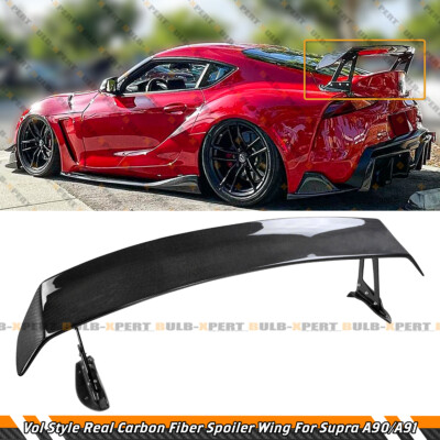 REAL CARBON FIBER VOL STYLE GT SPOILER WING FOR 2020-26 TOYOTA SUPRA GR ...