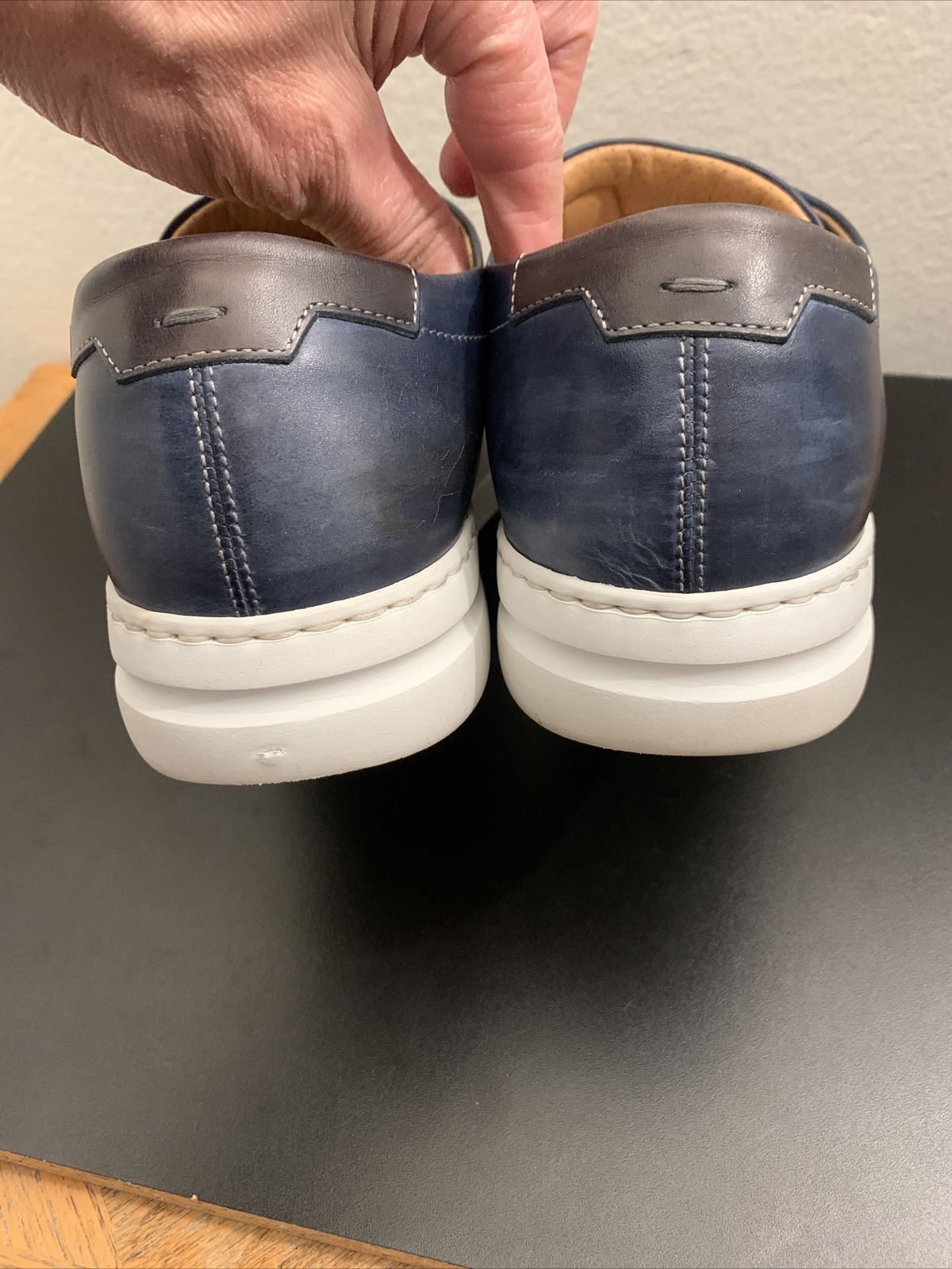 Magnanni Spain Navy Fashion Leather Sneakers Shoes size US 11.5 M 21755 ...