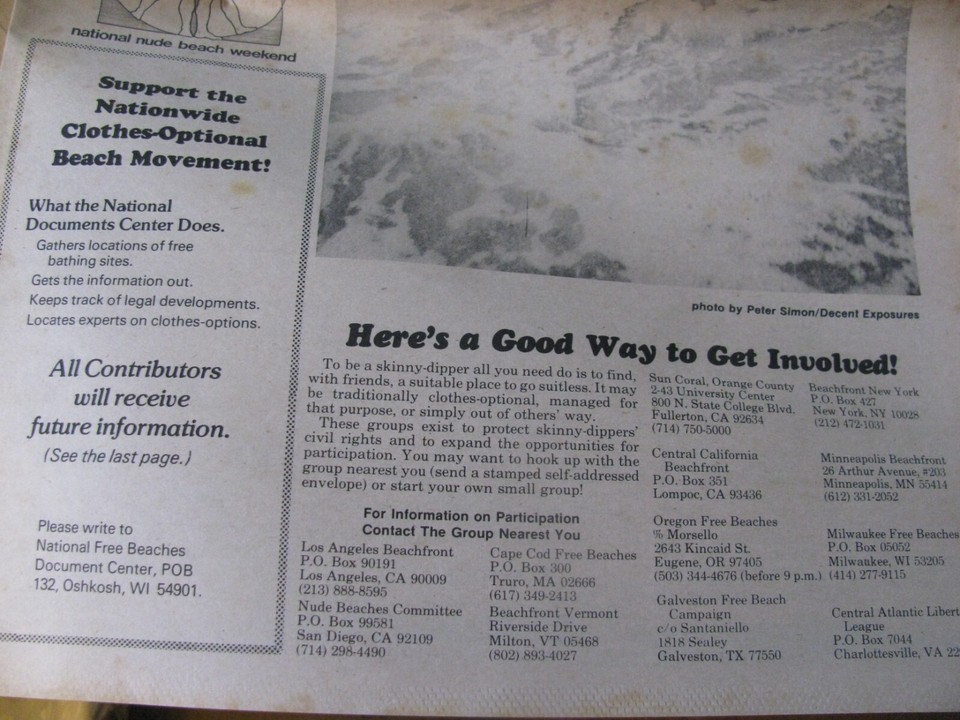 1977 FREE BEACHES NUDIST NUDE NATURIST COMPLETE NEWPAPER 16 PG LOCATIONS REDUCED | eBay