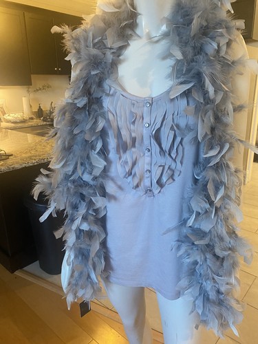 NWT New Feather Boa Silver / Gray / Periwinkle Color | eBay