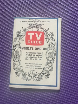 RARE COLLECTIBLE TV GUIDE JAN. 1964 KENNEDY ASSASSINATION NO LABEL. EX ...