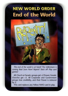 NWO: End of the World Card INWO Illuminati New World Order Assassins ...